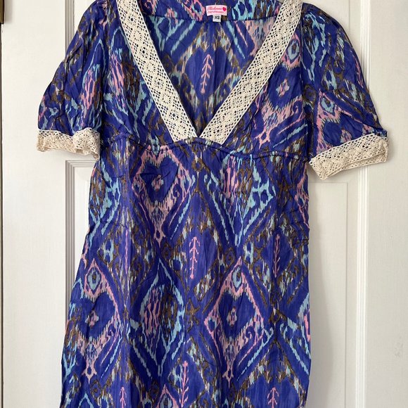 Shoshanna | Swim | Shoshanna Crochet With Tribal Print Swim Coverup ...